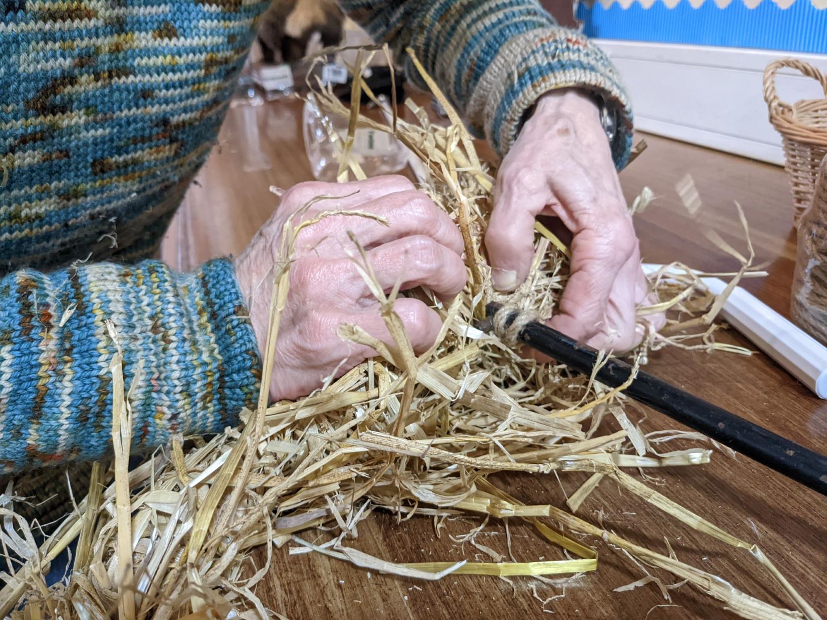 Eels can climb! So we make ropes to help them scale the rivers barriers ...